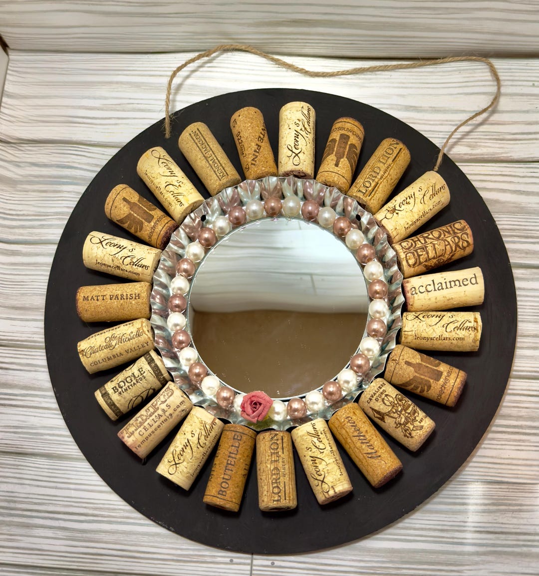 Handmade Wine Cork Mirror: Unique Wall Decor - Etsy