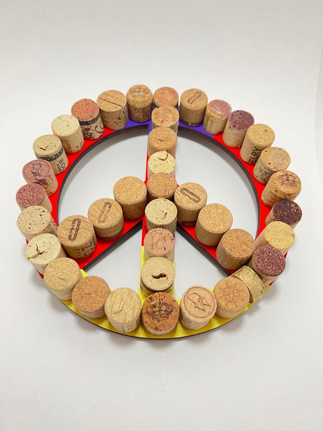 Peace Sign, Cork Peace Sign, Peaceful Cork Sign, Peace Wine Cork Sign ...