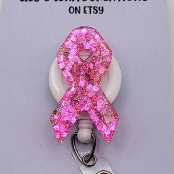 Breast Cancer Retractable Badge - Etsy