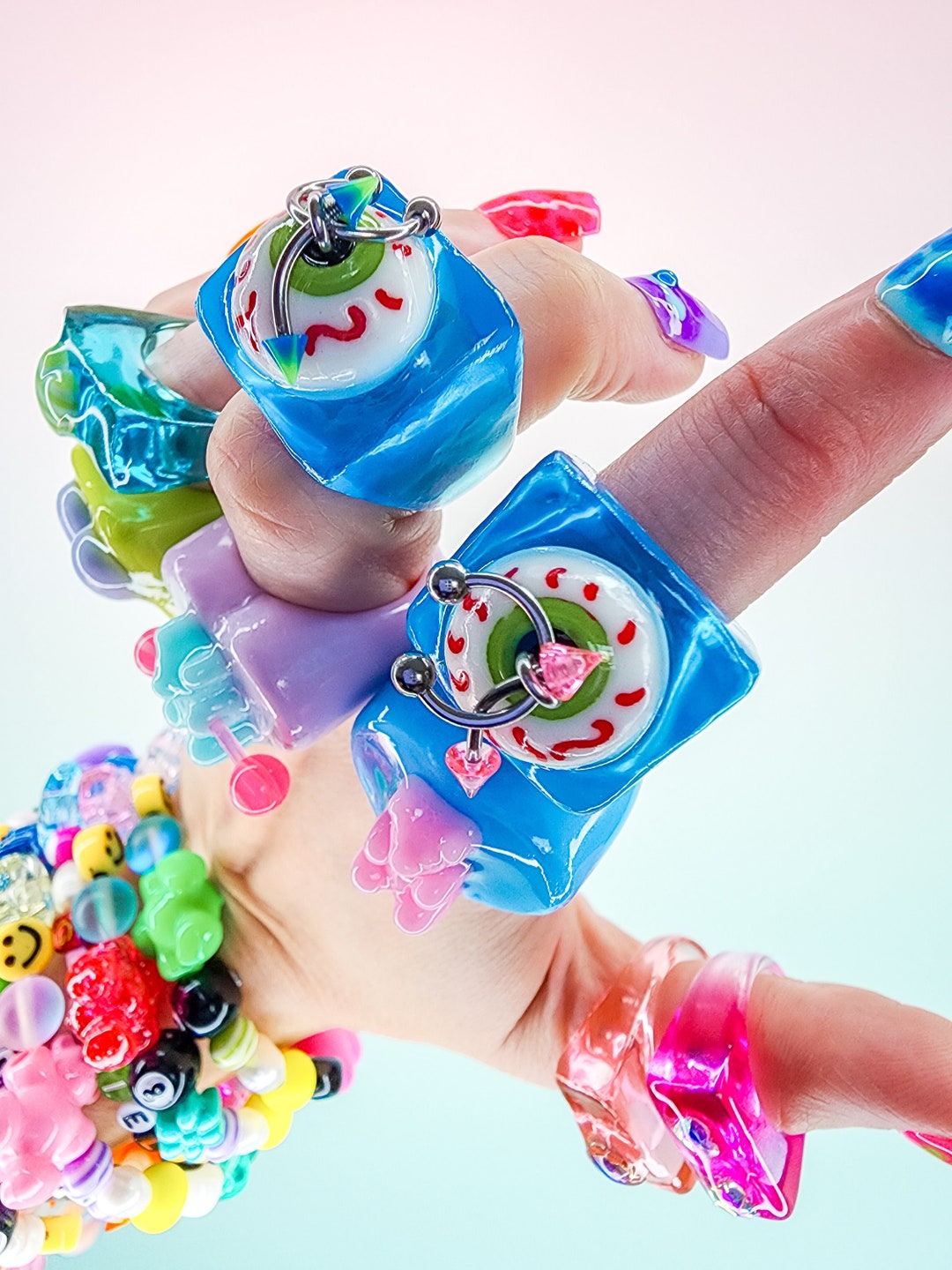 Colorful Chunky Ring | Handmade Funky Crafty Ring | Colorful Trendy ...