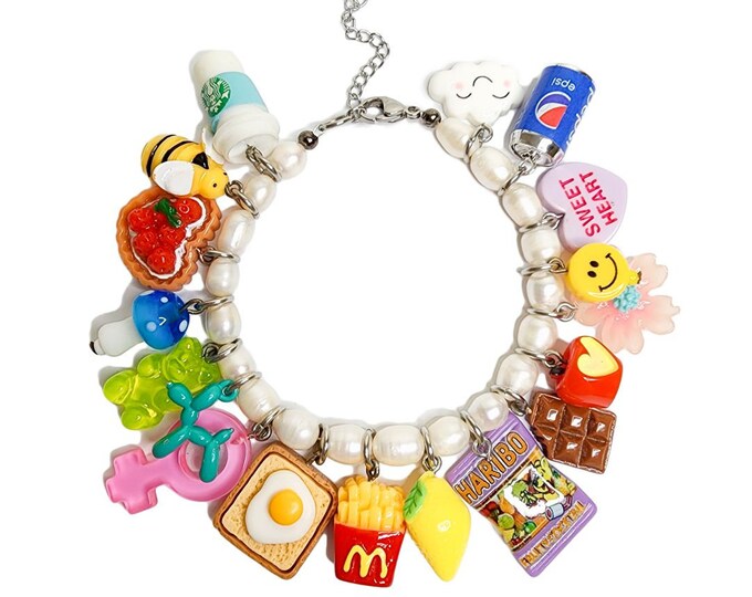 Charm Freshwater Pearl Bracelet Trendy Beaded Bracelet 90s Inspired the ...