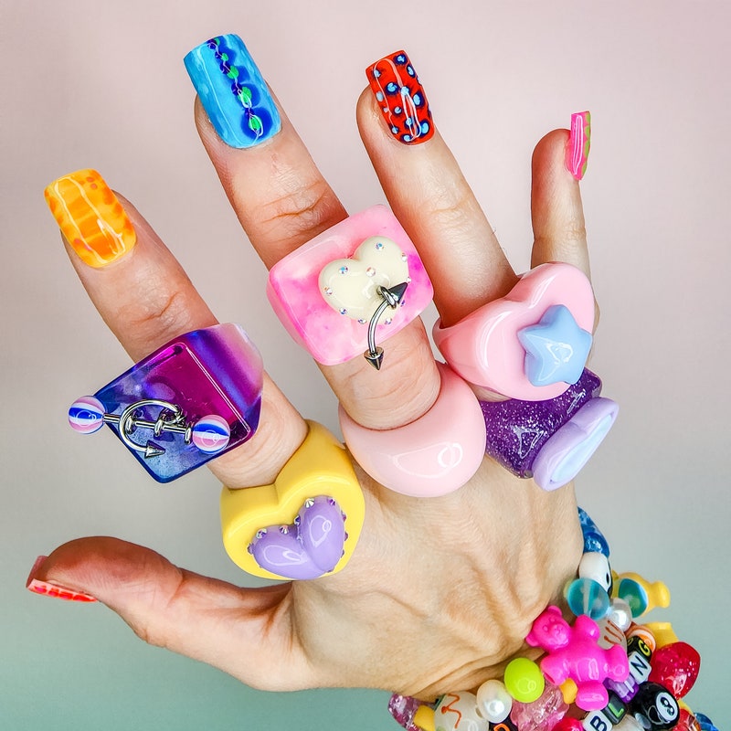 Chunky Resin Rings - Etsy