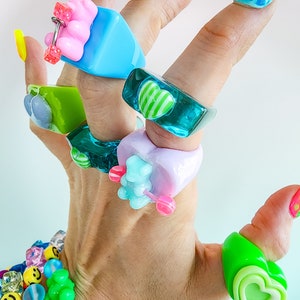 Colorful Chunky Ring | Handmade Funky Crafty Ring | Colorful Trendy ...