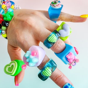 Colorful Chunky Ring | Handmade Funky Crafty Ring | Colorful Trendy ...