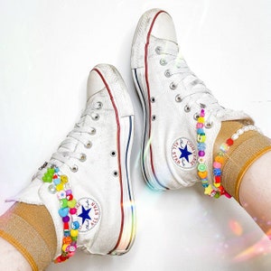 Original Custom Name Shoe Charm Beaded Shoe Chain Rainbow - Etsy