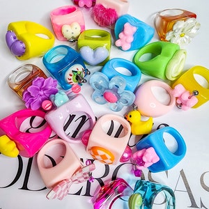 Colorful Chunky Ring | Handmade Funky Crafty Ring | Colorful Trendy ...