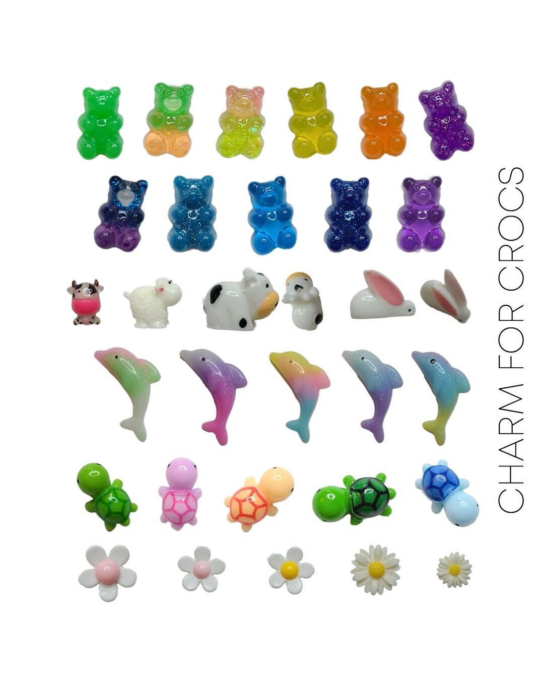 Shoe/clog Charms Set Charms for Crocs Gummy Bear, Dolphin, Flower ...