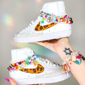 Original Custom Name Shoe Charm Beaded Shoe Chain Rainbow - Etsy