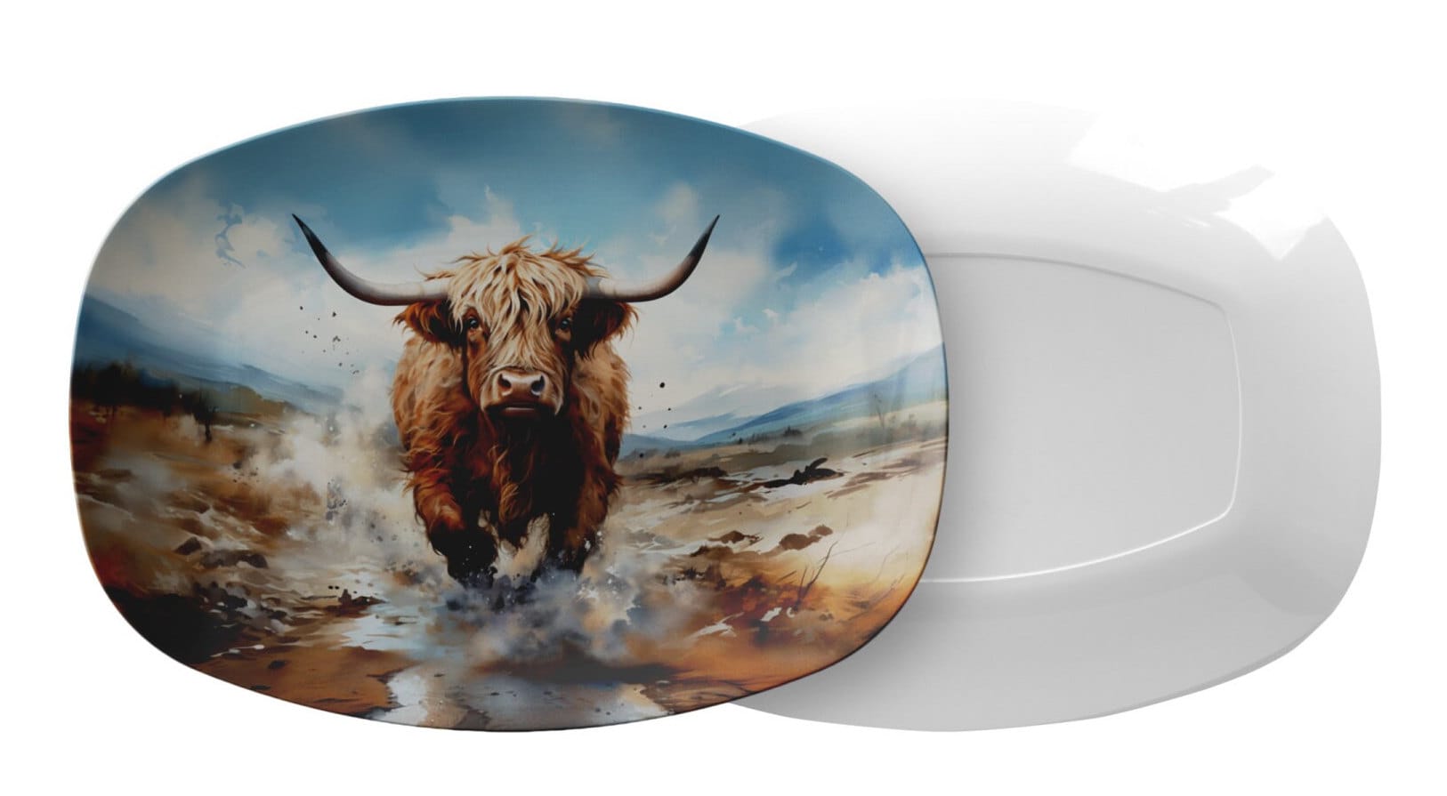 Highland Cow Dinnerware Platter Farmhouse Platter Farm Cow - Etsy