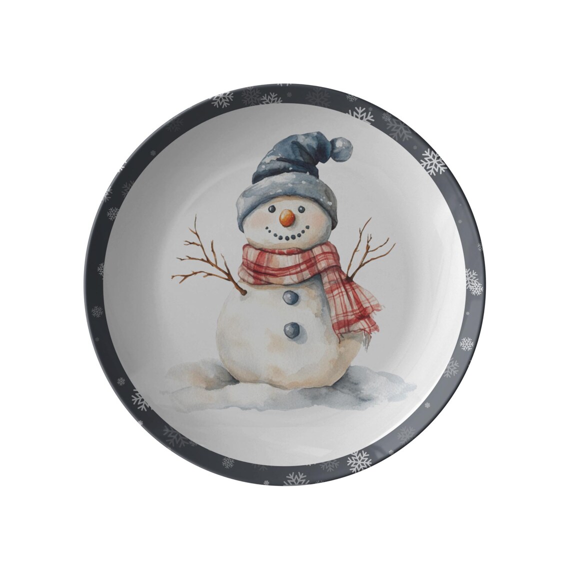 Snowman Plate – Winter Holiday Table Decor, Christmas Tableware ...