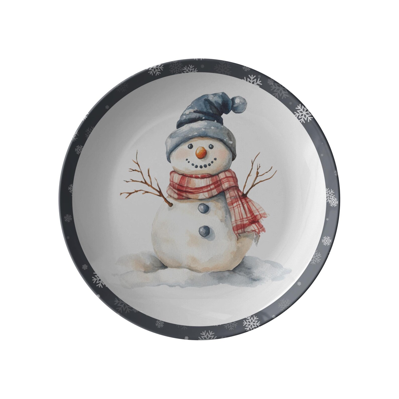 Snowman Plate – Winter Holiday Table Decor, Christmas Tableware ...