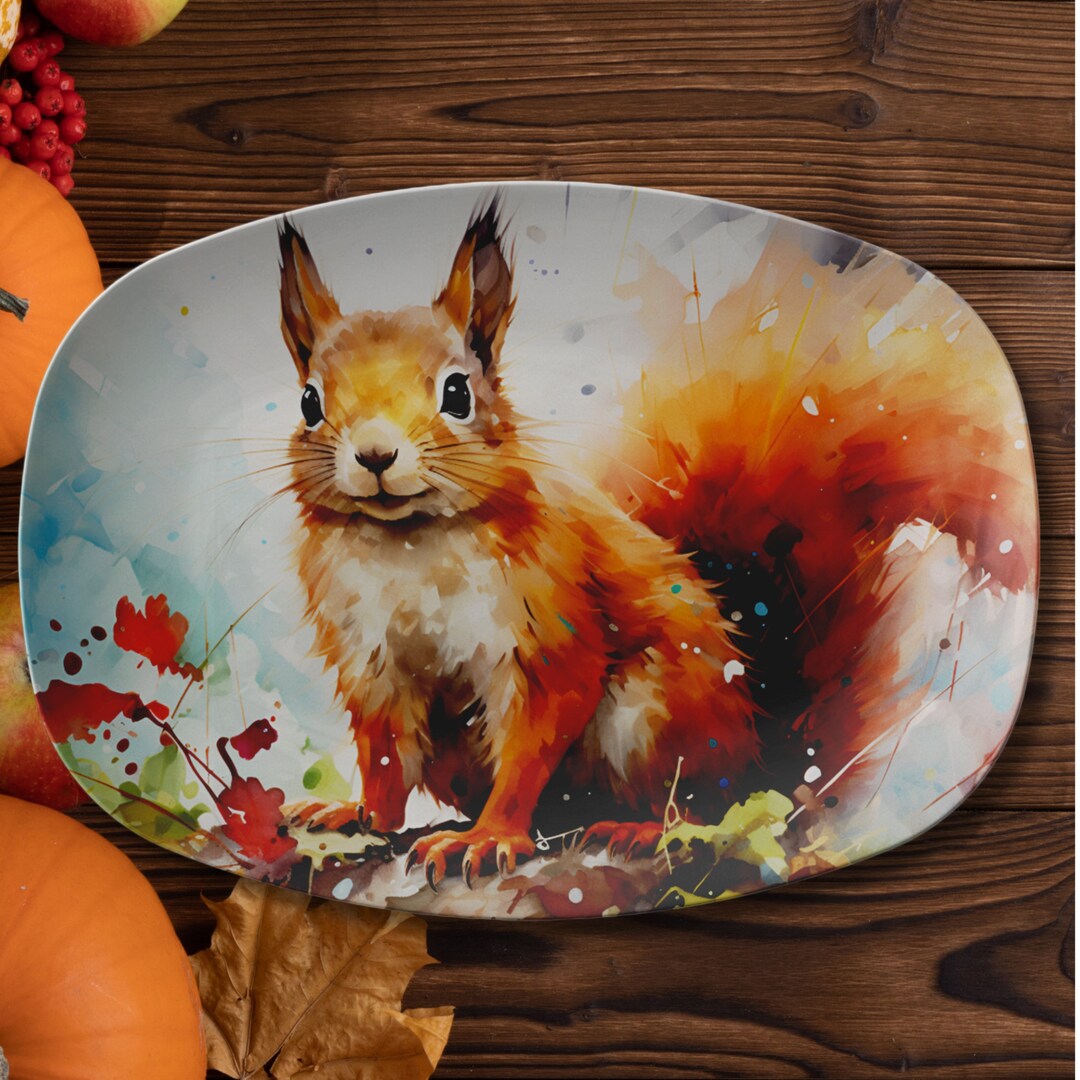 Squirrel Platter - Squirrel Dinnerware, Fall Table Decor, Thanksgiving ...
