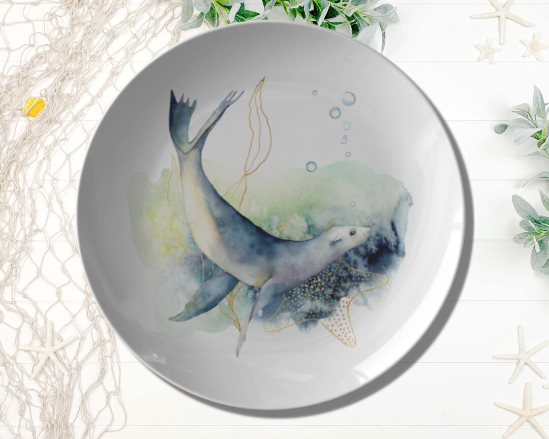 Sea Lion Dinner Plate | Sea Lion Decor | Ocean Decor | Beach Table ...