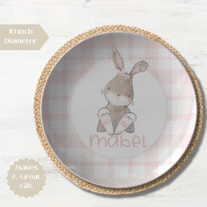 Personalized Rabbit Easter Plate - Bunny Plates, Kids Easter Dinnerware ...