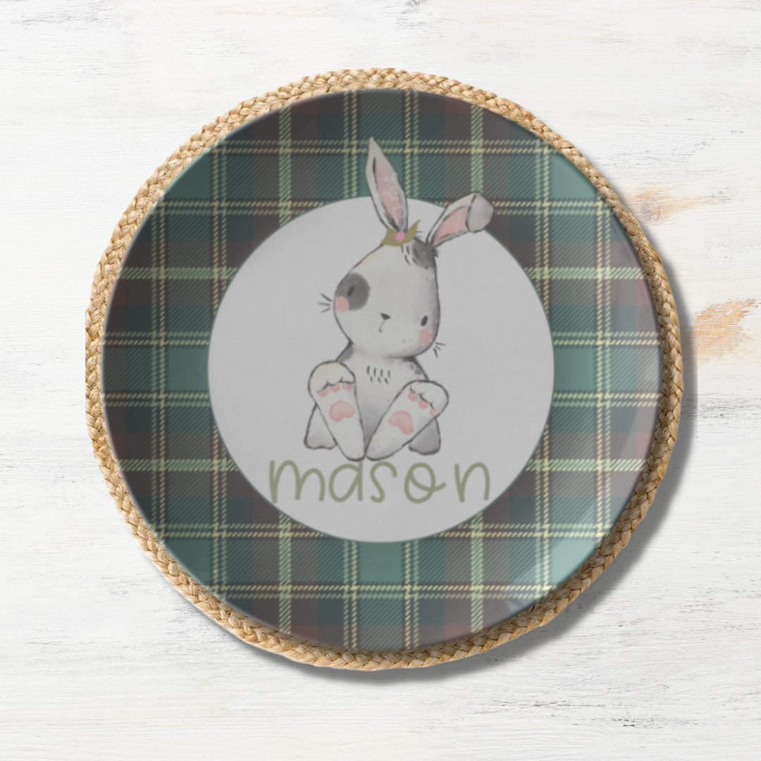 Customer Kids Easter Bunny Plate - Easter Personalized Name Plate, Kids ...