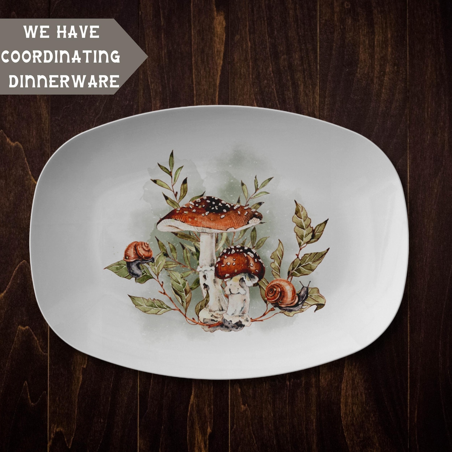 Mushroom Plate Mushroom Dinnerware, Mushroom Table Decor, Mushroom and ...