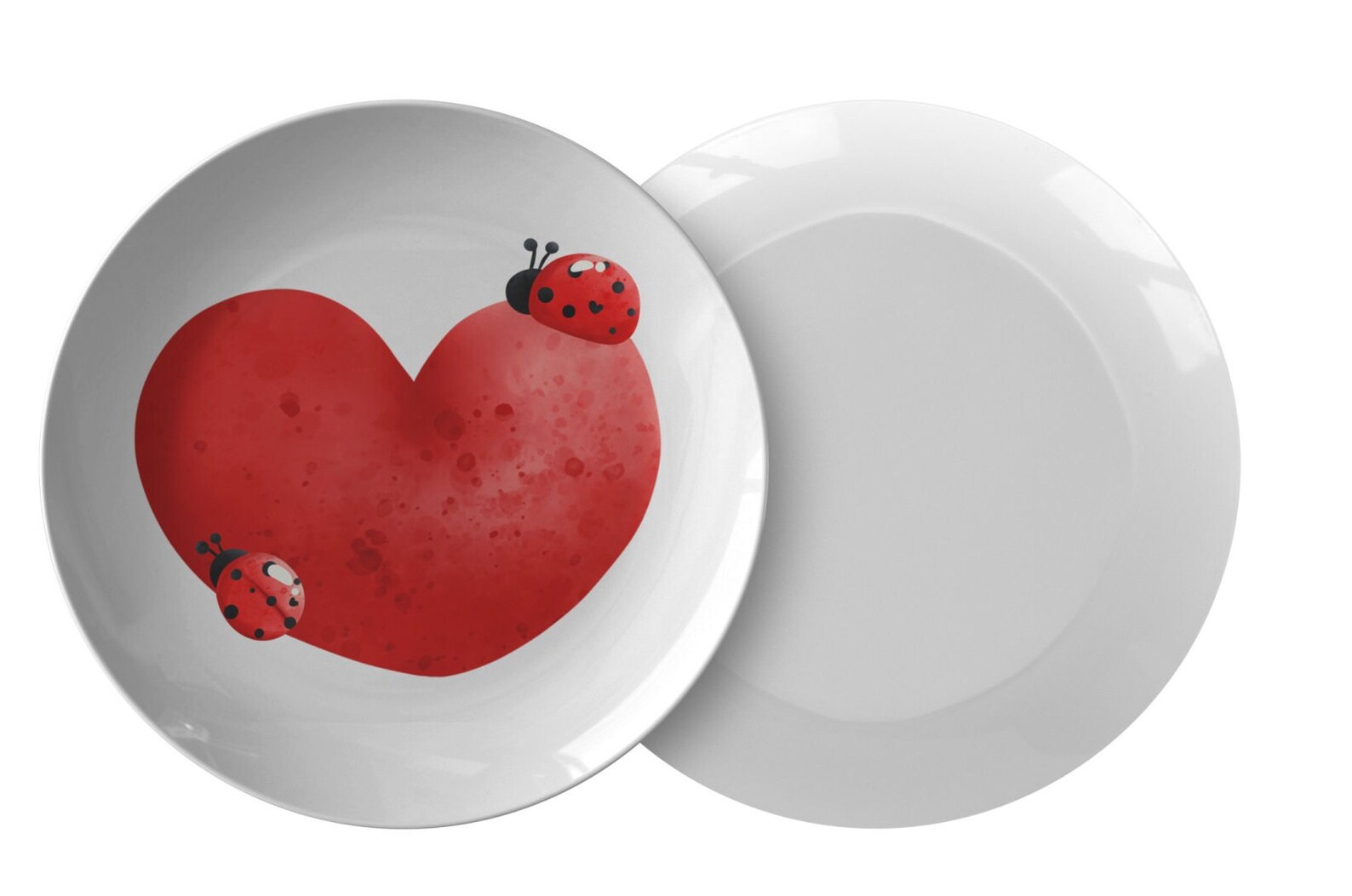 Valentine Plate With Ladybugs on a Heart Plate, Ladybug Table Decor ...
