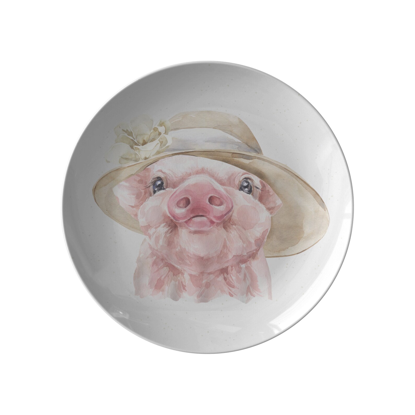 Pig Plate Farm Floral Dishes Farm Animal Themed Dinnerware Farmhouse ...