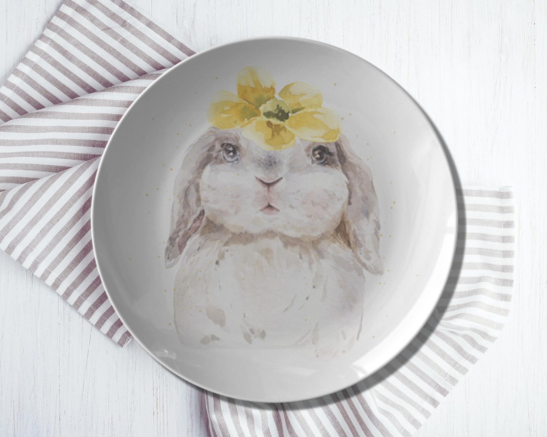 Bunny Rabbit Plate, Rabbit Dishes, Rabbit Dinnerware, Bunny Decor ...