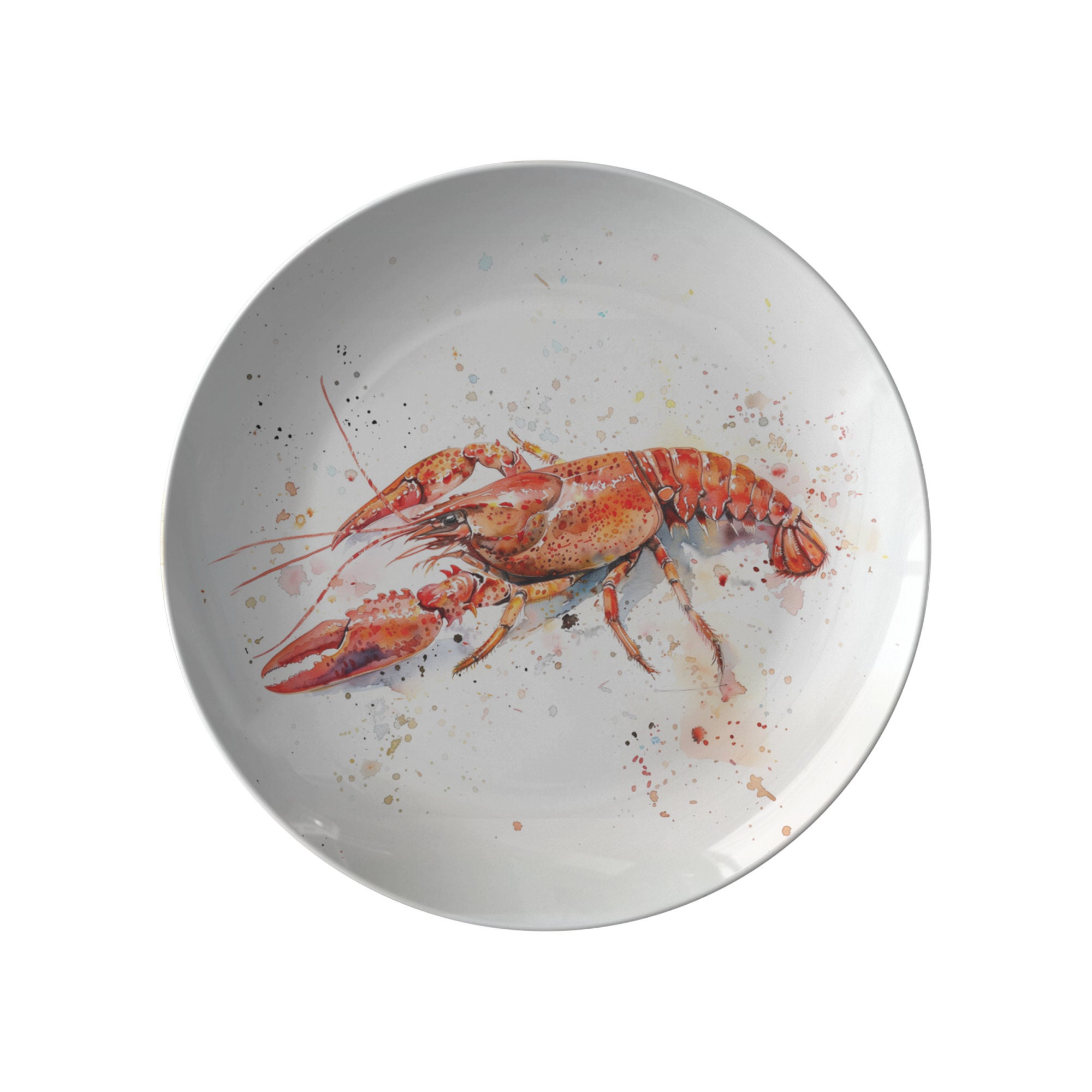 Crawfish Plate Watercolor Crawfish Dinnerware, Crawfish Party Plate ...