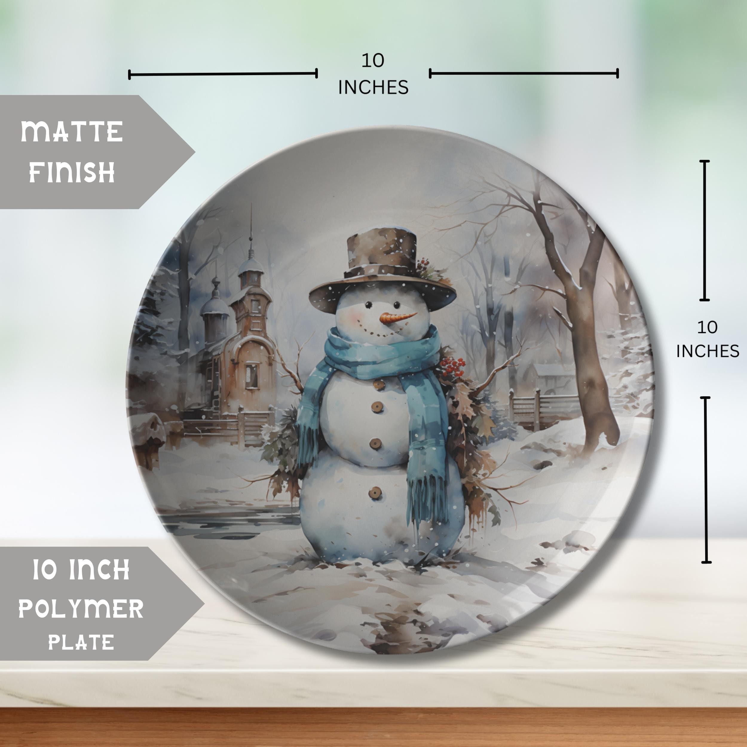 Snowman Dinner Plate, Snowman Dinnerware, Snowman Christmas Decor ...