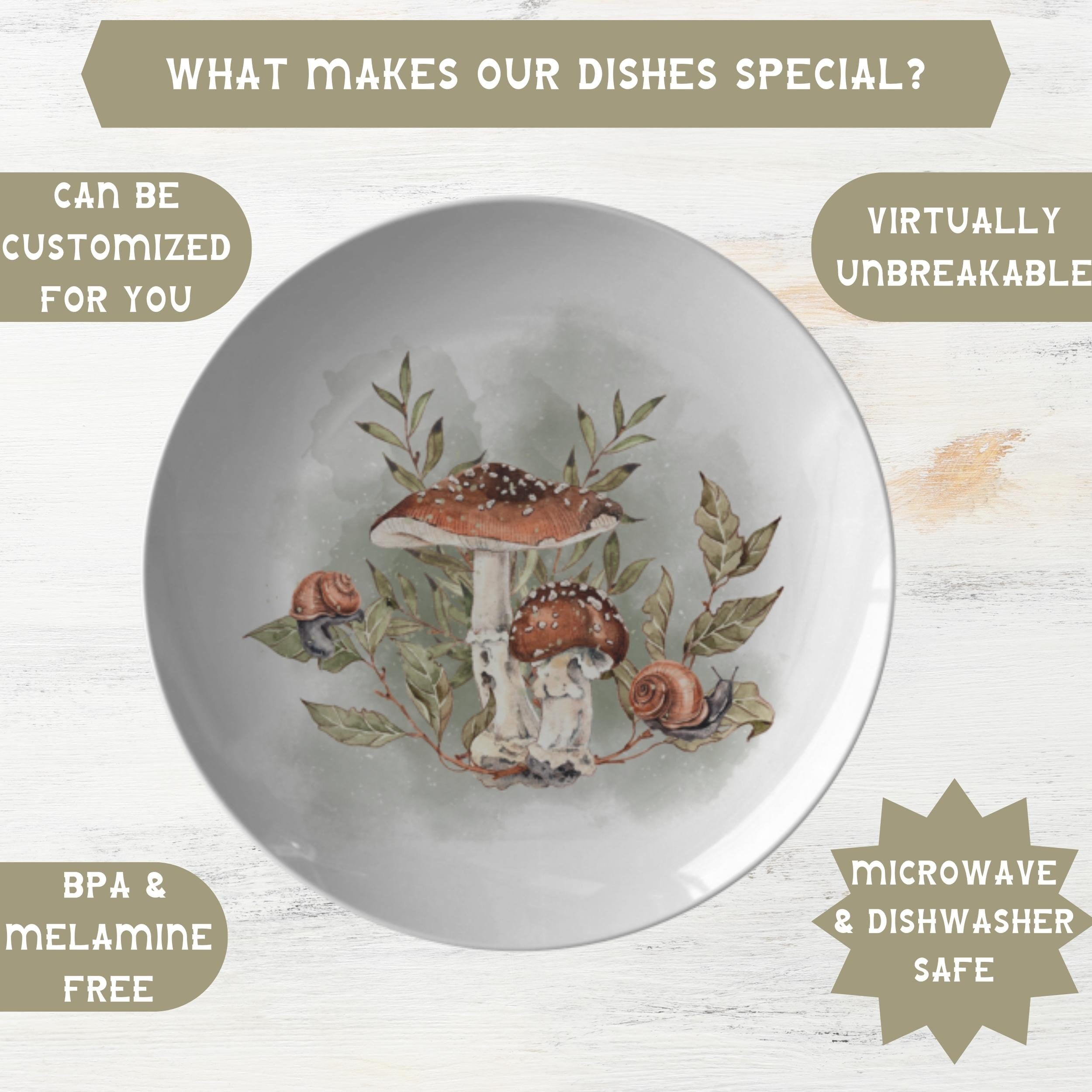 Mushroom Plate Mushroom Dinnerware, Mushroom Table Decor, Mushroom and ...