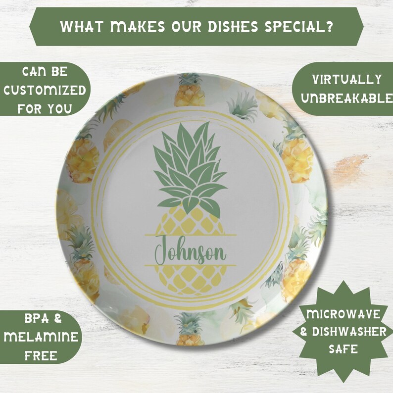 Custom Pineapple Family Name Platter - Personalized Pineapple Plate ...