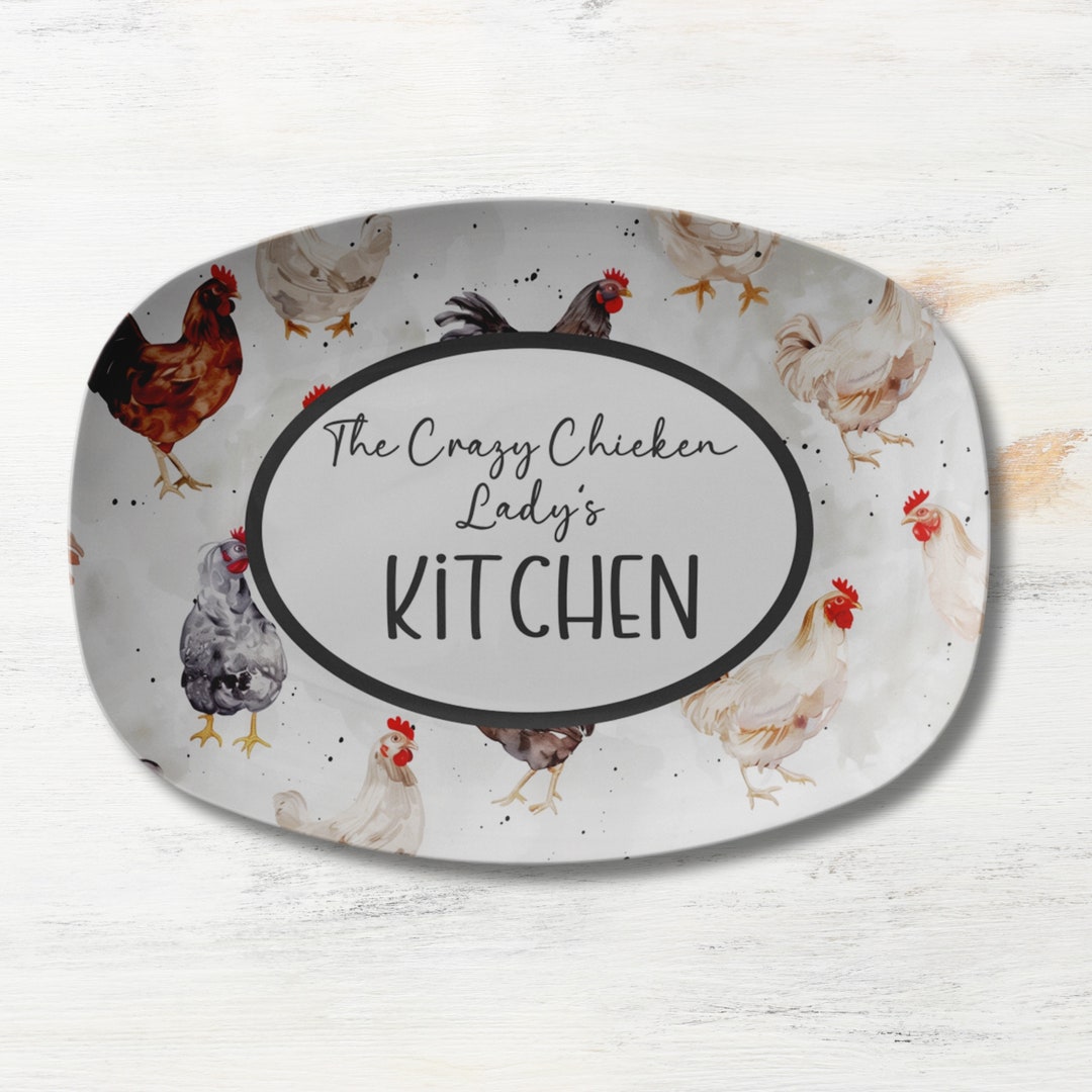 Crazy Chicken Ladys Kitchen Chicken Platter - Personalized Dinnerware ...
