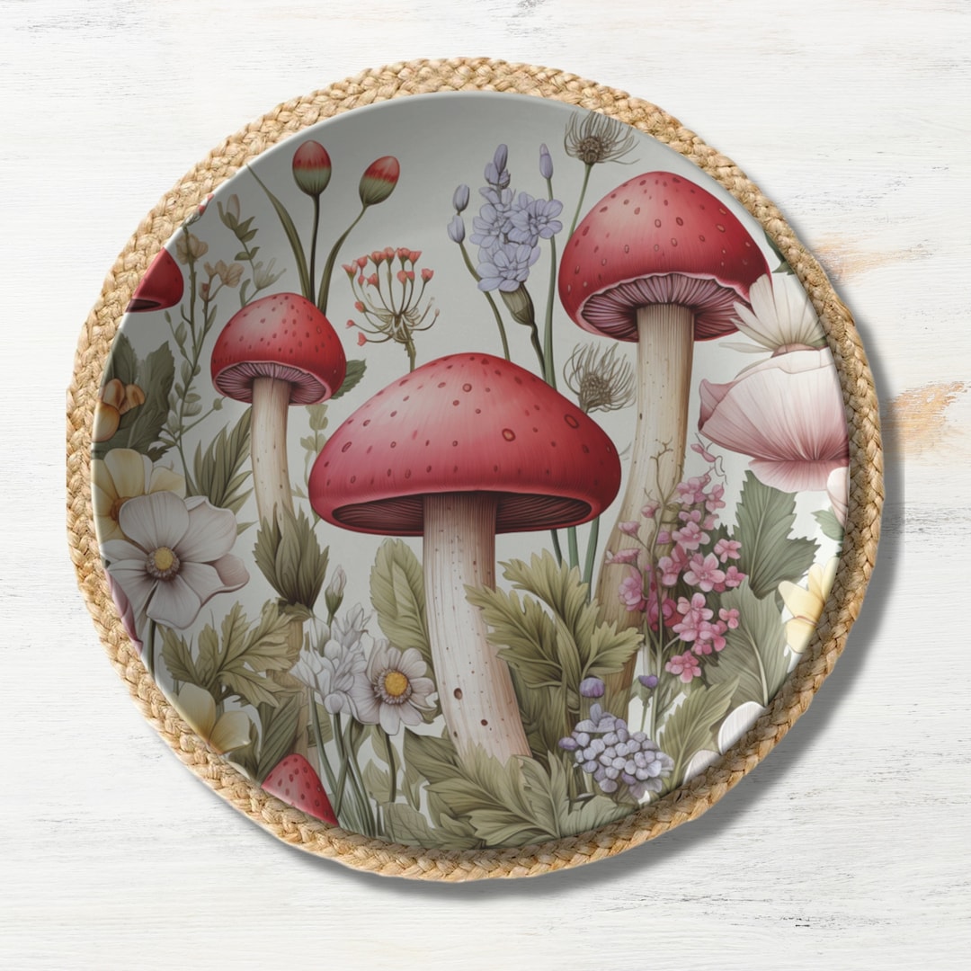Mushroom Plate Mushroom Dinnerware, Cottage Core Decor, Mushroom ...