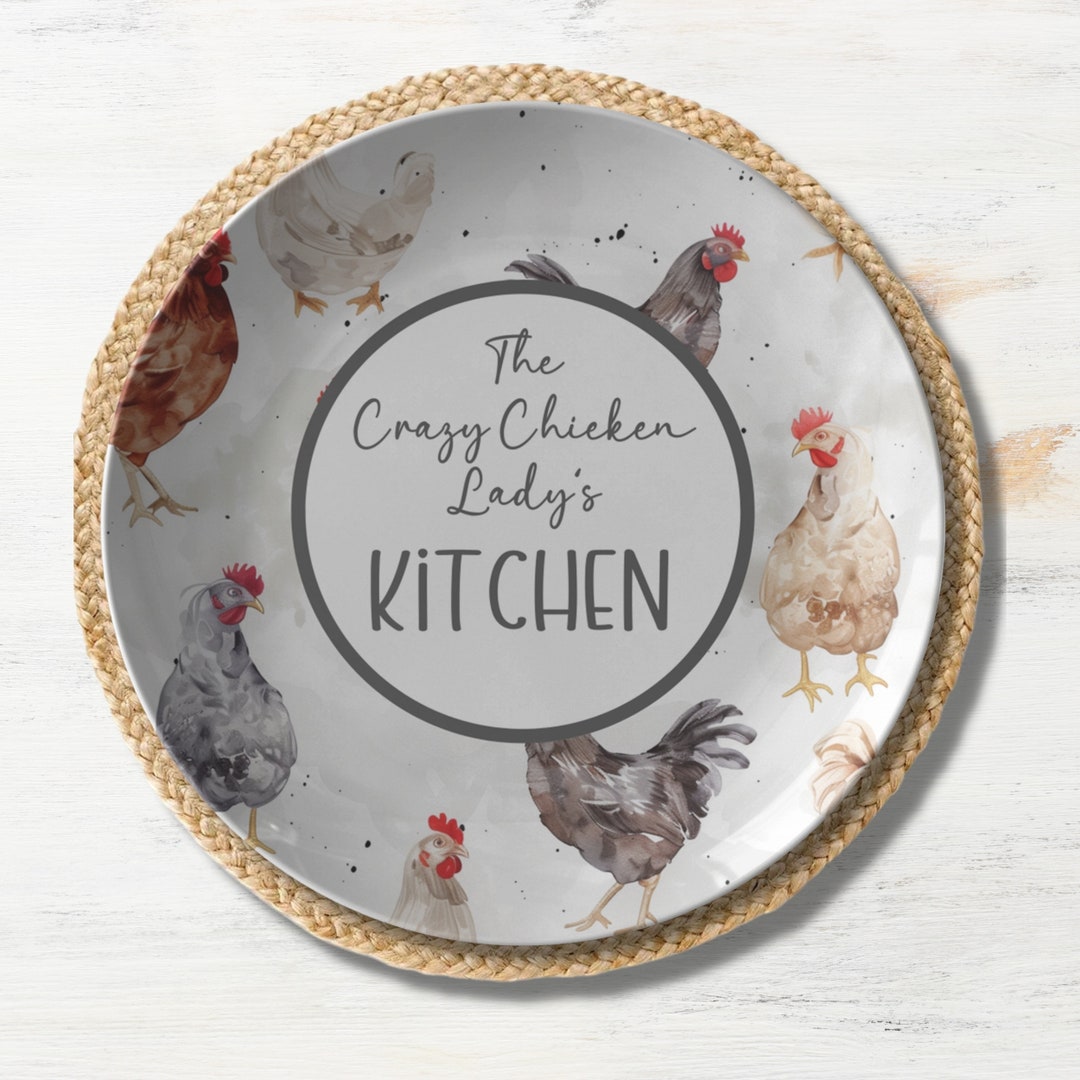 Crazy Chicken Ladys Kitchen Chicken Plate - Personalized Dinnerware ...