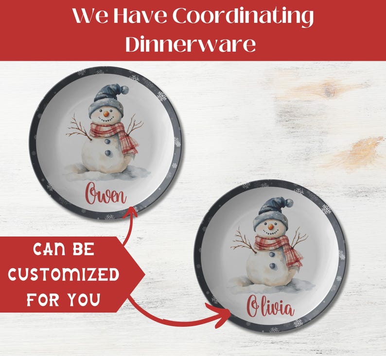 Snowman Plate – Winter Holiday Table Decor, Christmas Tableware ...