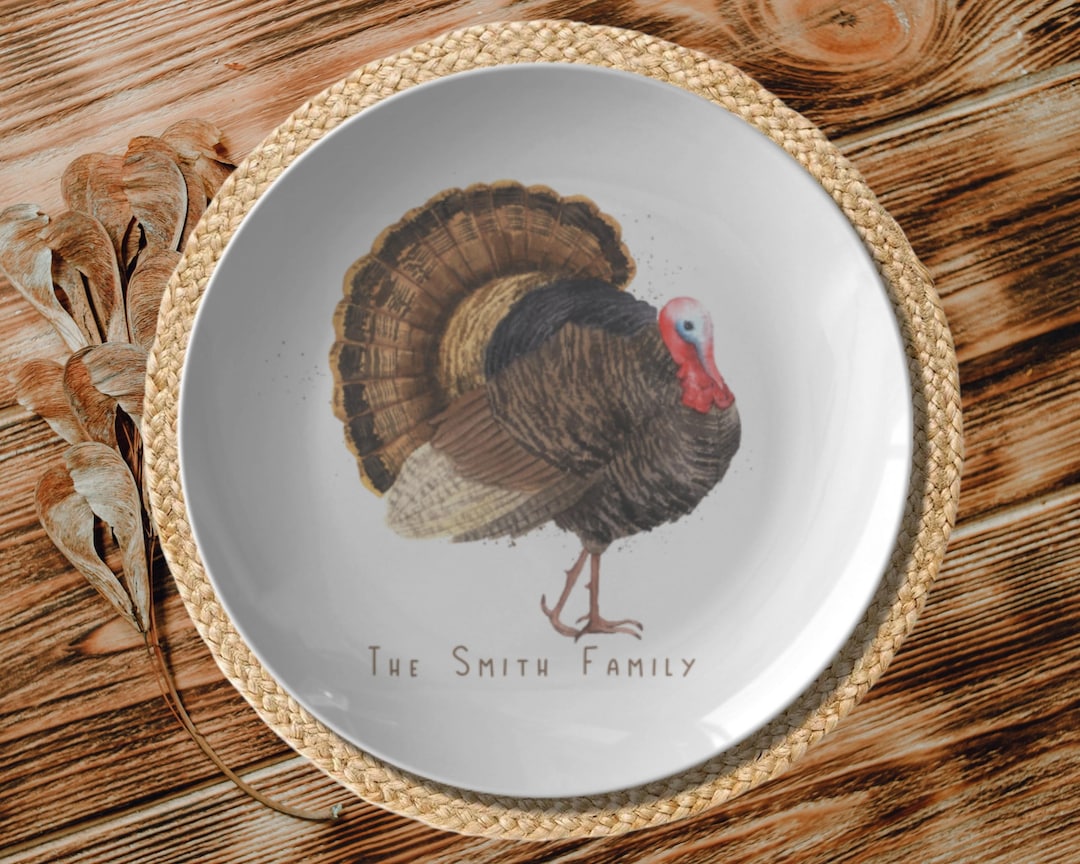 Personalized Thanksgiving Turkey Plate - Thanksgiving Dinnerware ...