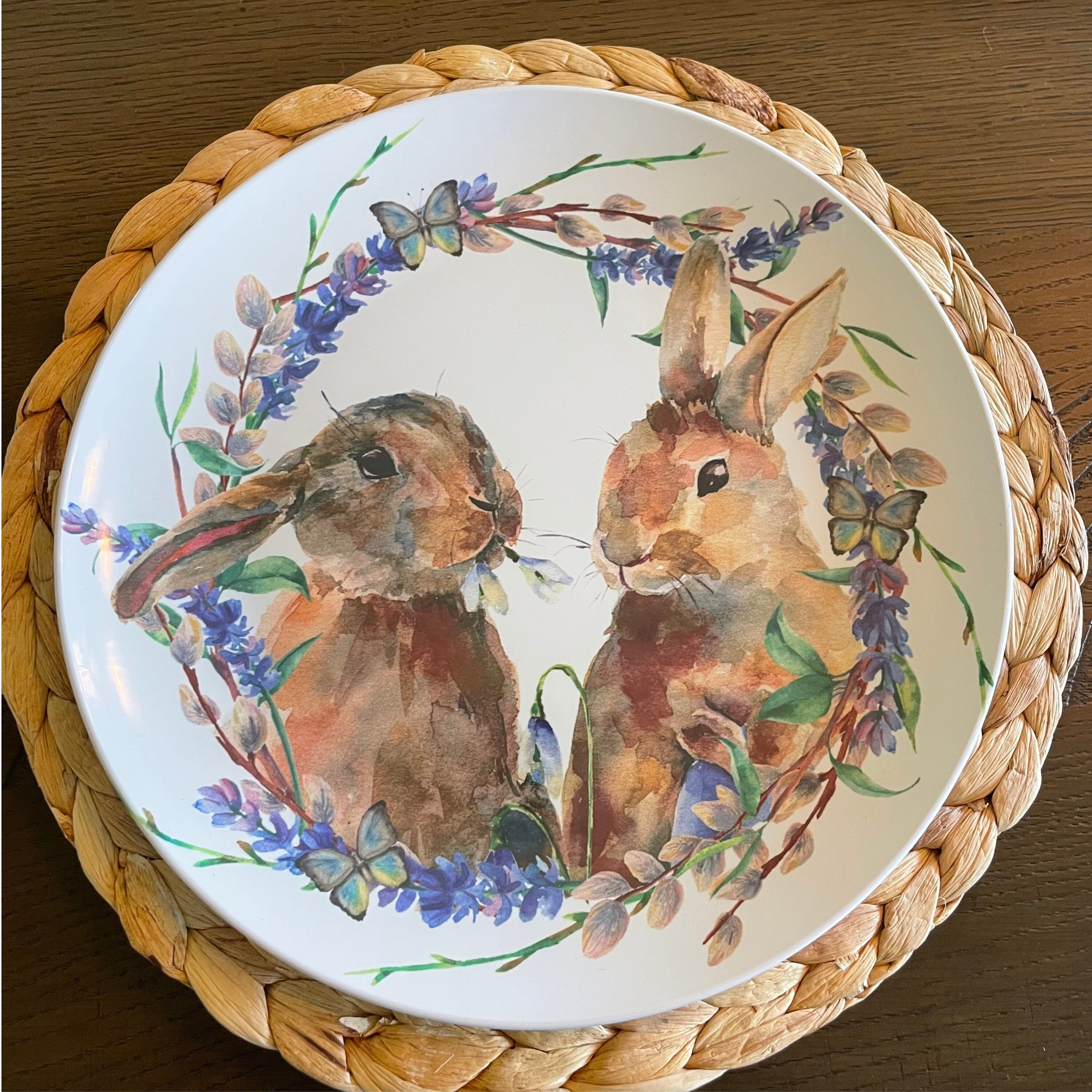 Spring Bunnies Dinner Plate Easter Rabbits Plate Set - Etsy