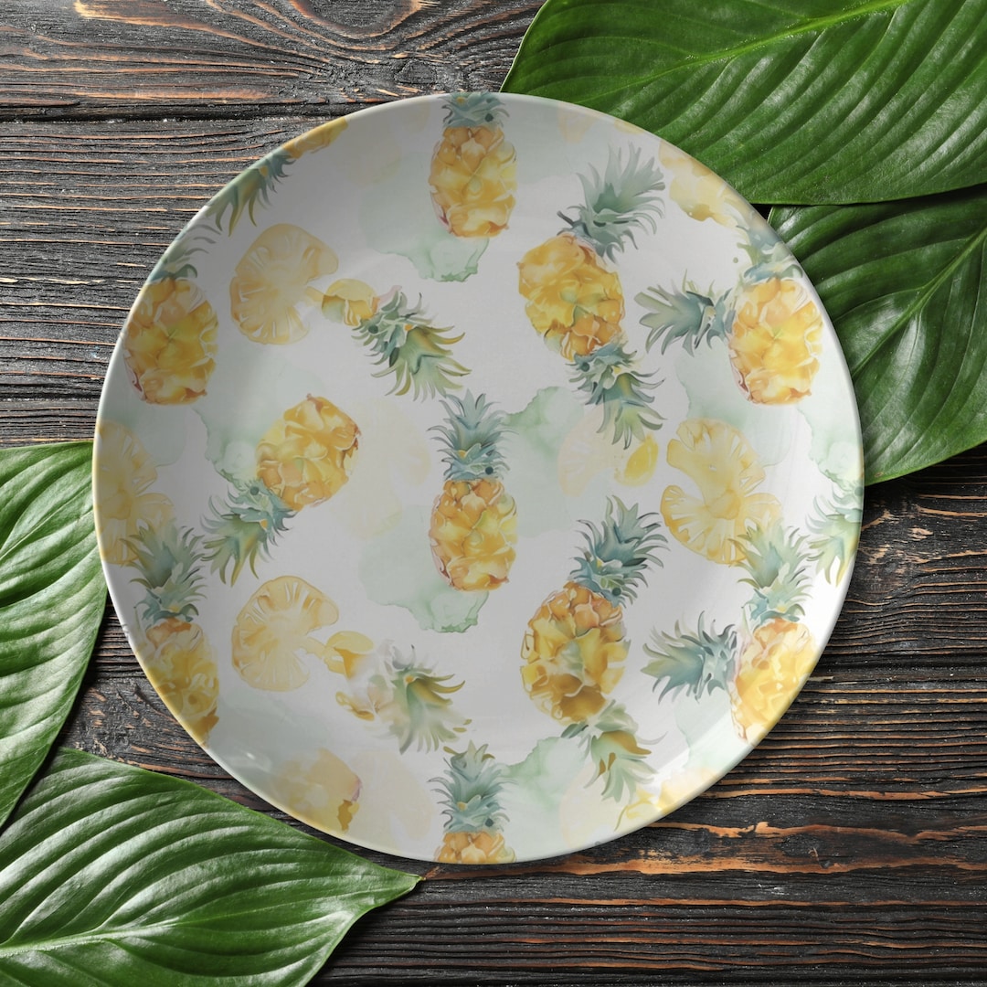 Pineapple Dinner Plate - Pineapple Table Decor, Pineapple Dinnerware ...