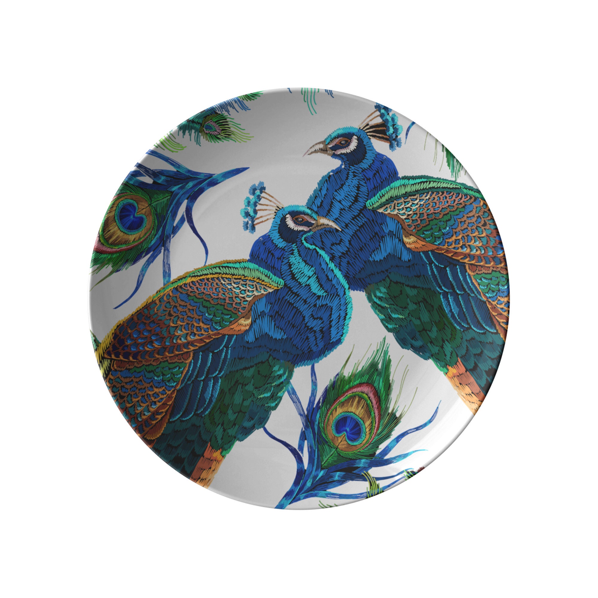 Peacock Bird Dinner Plate Peacock Decorative Dinnerware, Peacock ...
