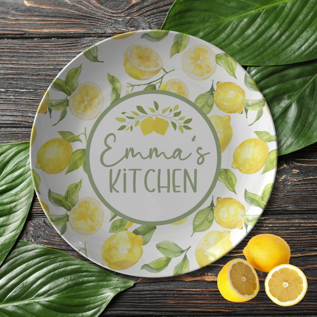 Custom Kitchen Lemon Plate - Personalized Lemon Dinnerware, Custom ...