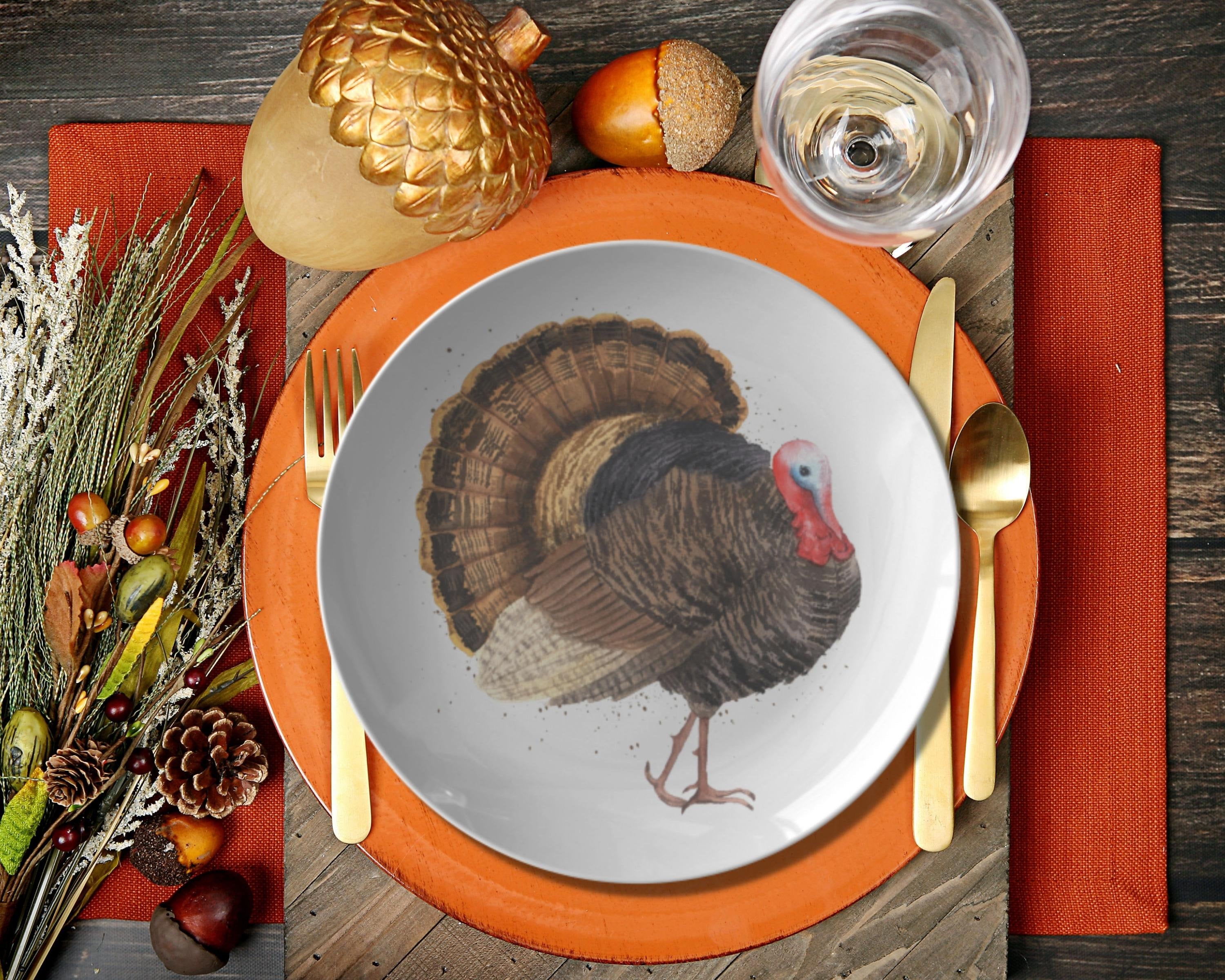 Thanksgiving Turkey Plate, Thanksgiving Dinnerware, Thanksgiving Table ...