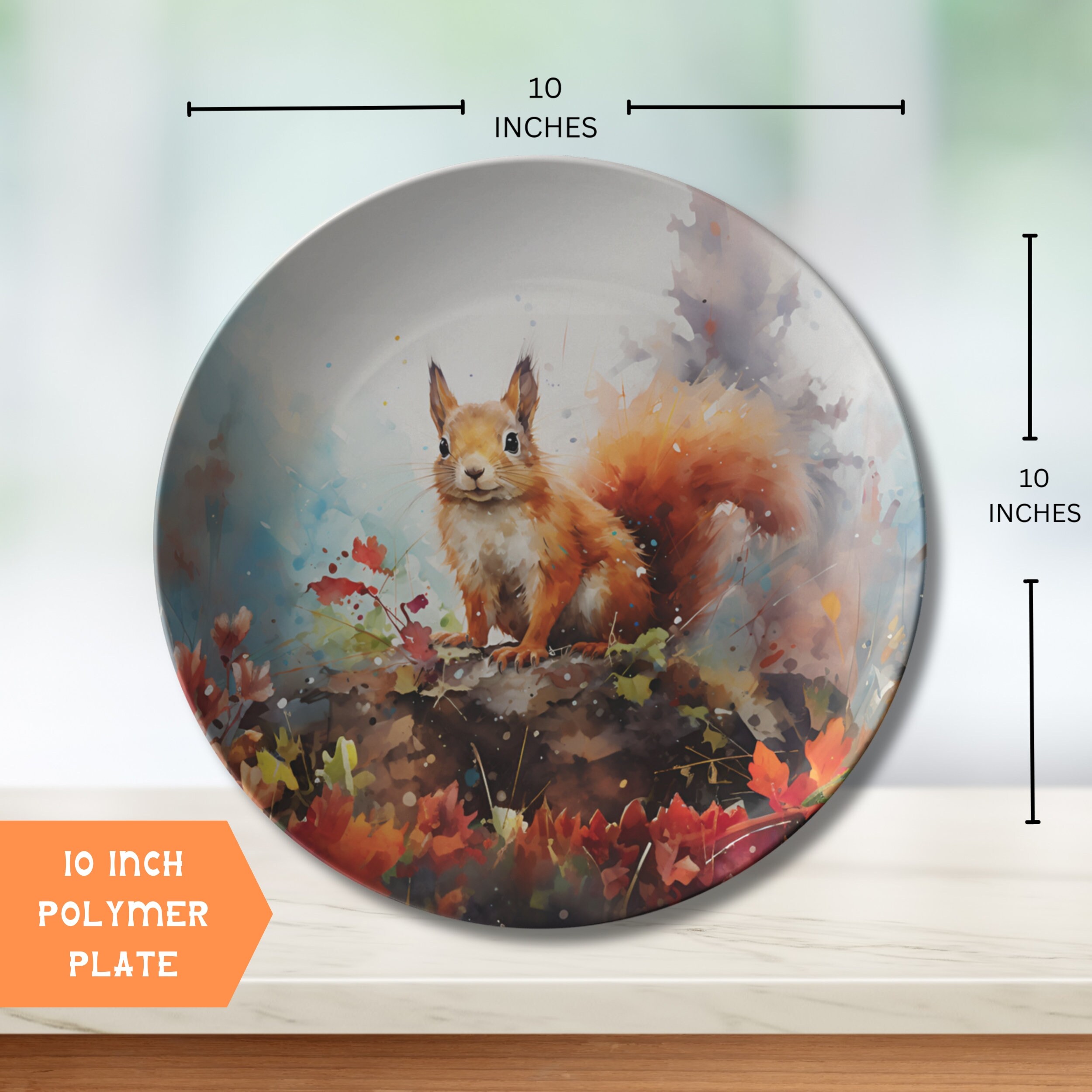 Squirrel Dinner Plate - Squirrel Dinnerware, Fall Squirrel Table Decor, Thanksgiving Dinnerware ...