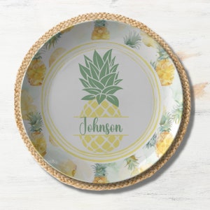 Custom Pineapple Family Name Platter - Personalized Pineapple Plate ...