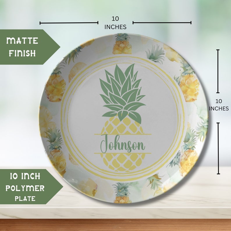 Custom Pineapple Family Name Platter - Personalized Pineapple Plate ...