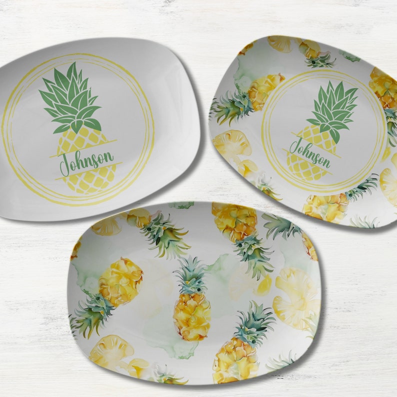 Custom Pineapple Family Name Platter - Personalized Pineapple Plate ...