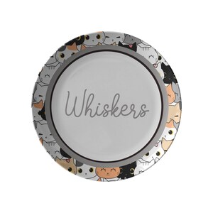 Custom Cat Plate - Cat Food Dish, Decorative Pet Food Dinnerware, Kitty ...