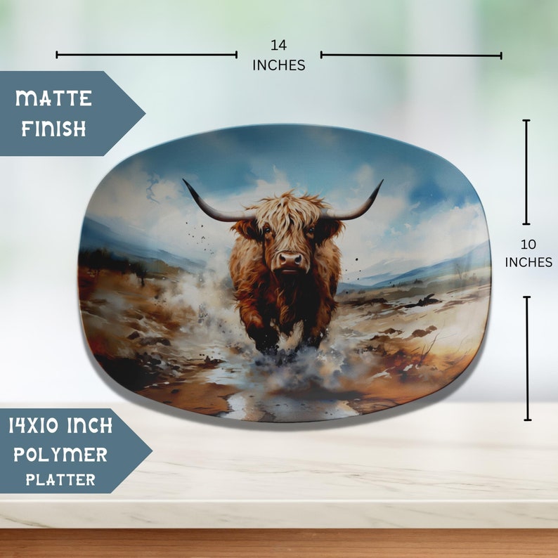 Highland Cow Dinnerware Platter Farmhouse Platter Farm Cow - Etsy