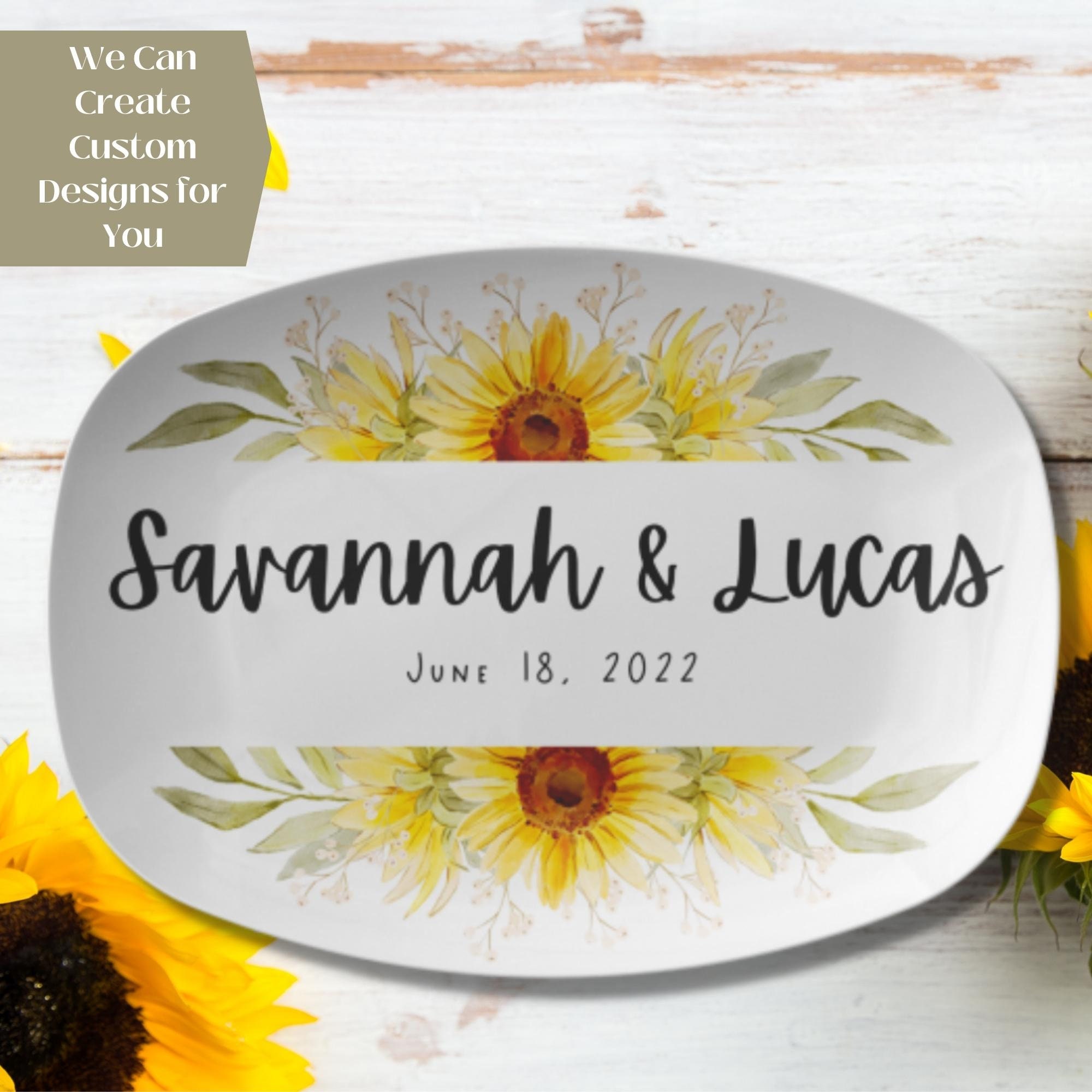 Sunflower Bee Plate Sunflower Dinnerware Bee Dinnerware - Etsy