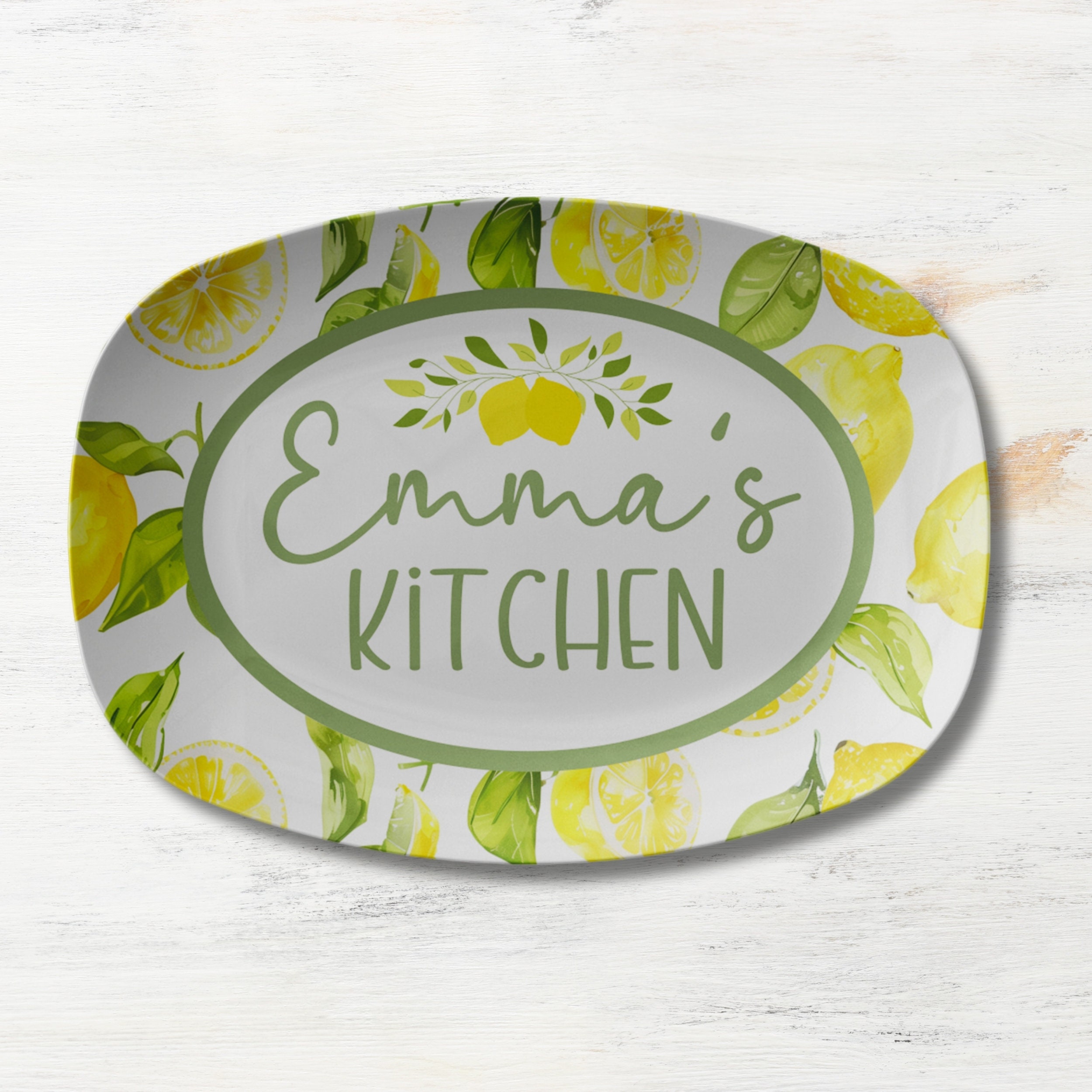 Personalized Lemon Platter Custom Kitchen Platter, Summer Dinnerware ...
