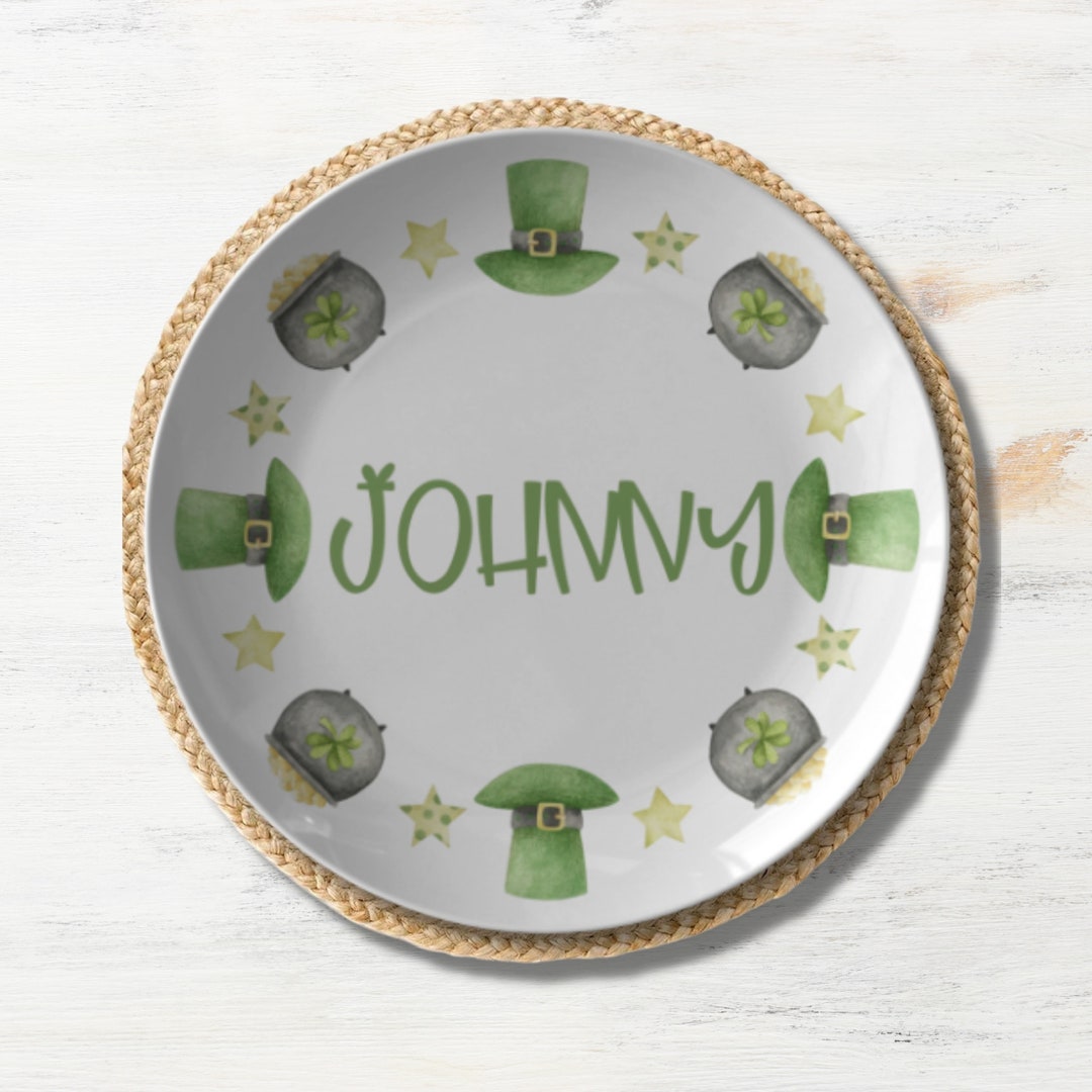 St. Patty's Day Personalized Name Plate - Pots of Gold Irish Plates, St ...