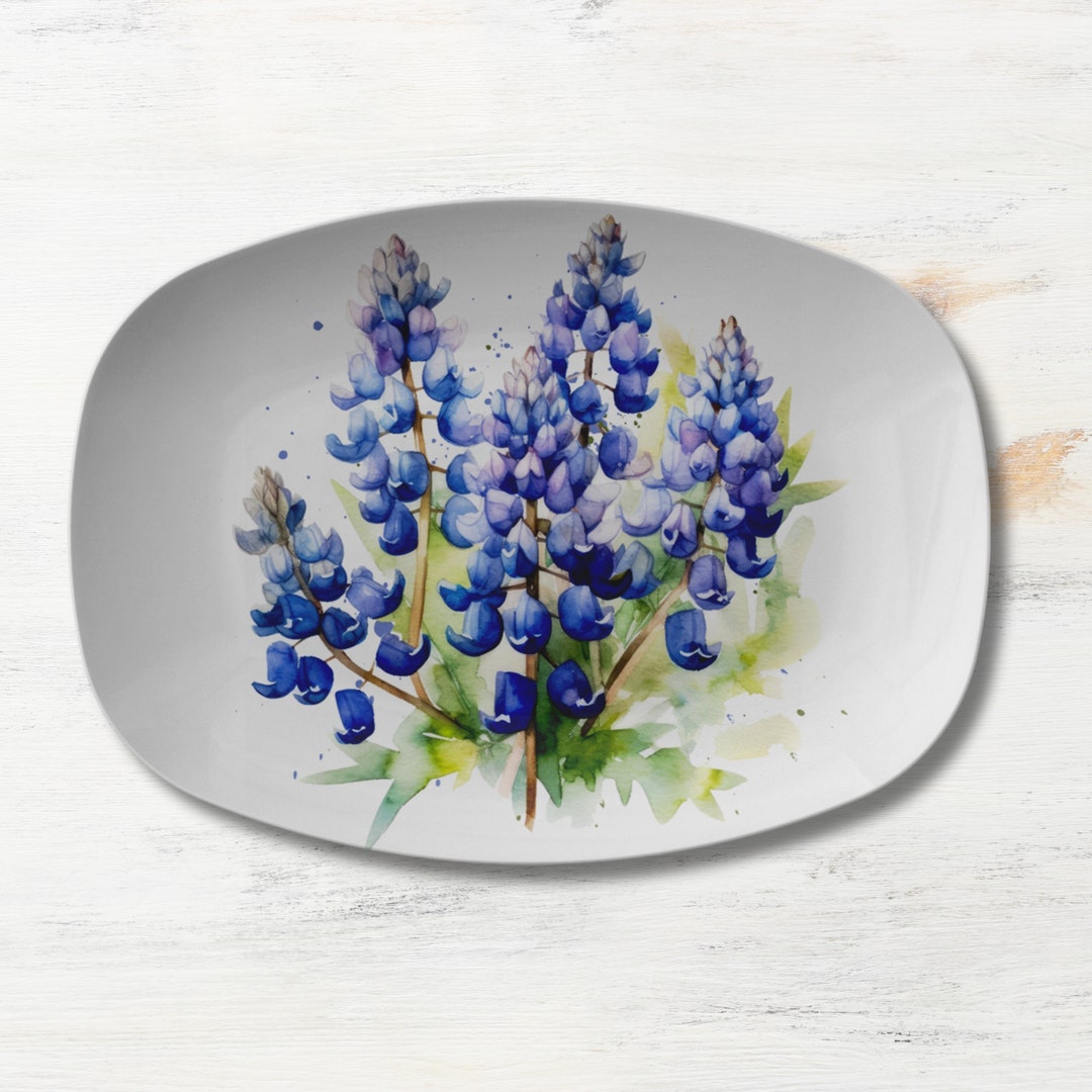 Bluebonnet Platter - Bluebonnet Dinnerware, Bluebonnet Kitchen Decor ...