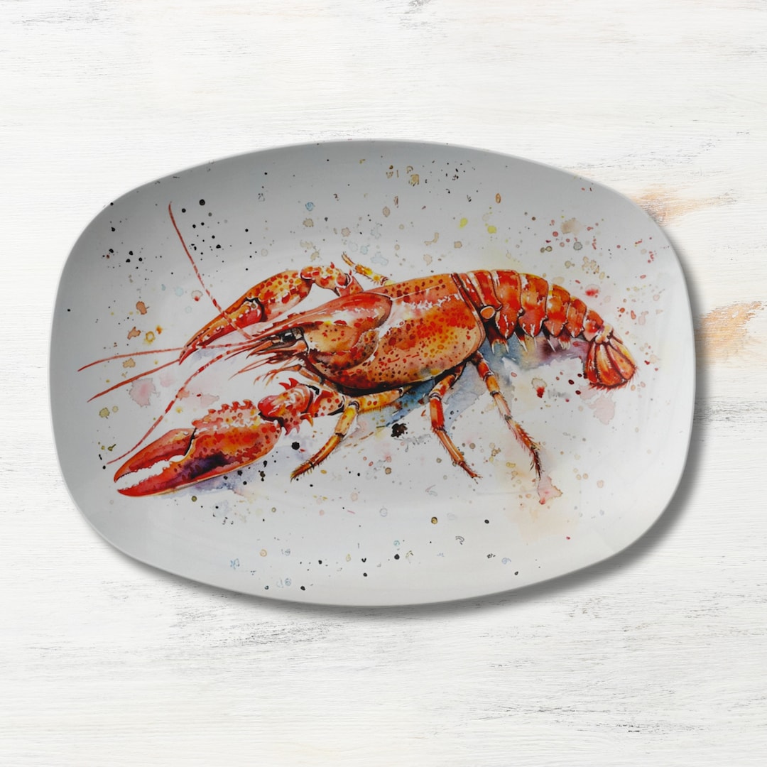 Crawfish Platter - Watercolor Crawfish Dinnerware, Crawfish Party ...
