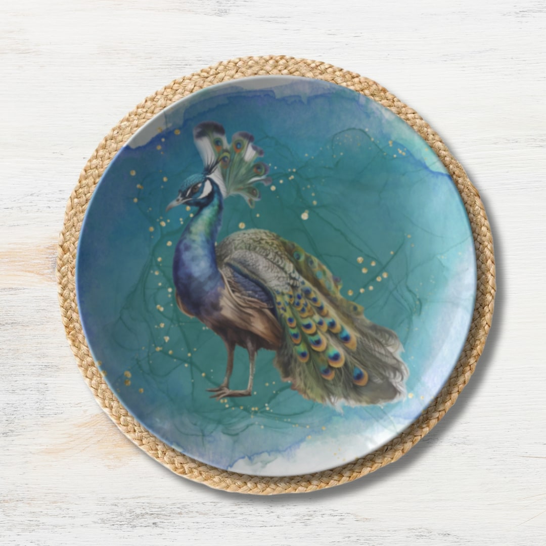 Peacock Dinner Plate - Peacock Decorative Plate Perfect for Peacock ...