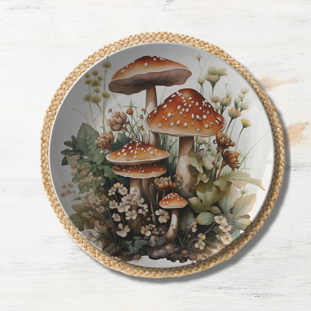 Mushroom Plate - Mushroom Dinnerware, Cottage Core Decor, Mushroom ...